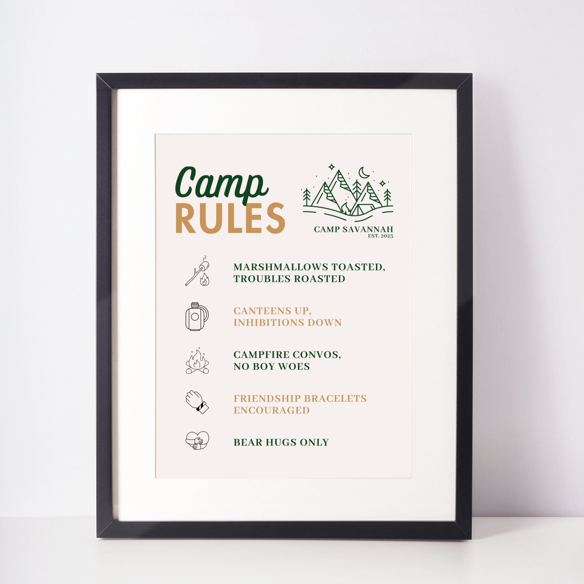 Bachelorette Camp Rules Template, Camping Rules Sign, Camp Bachelorette ...