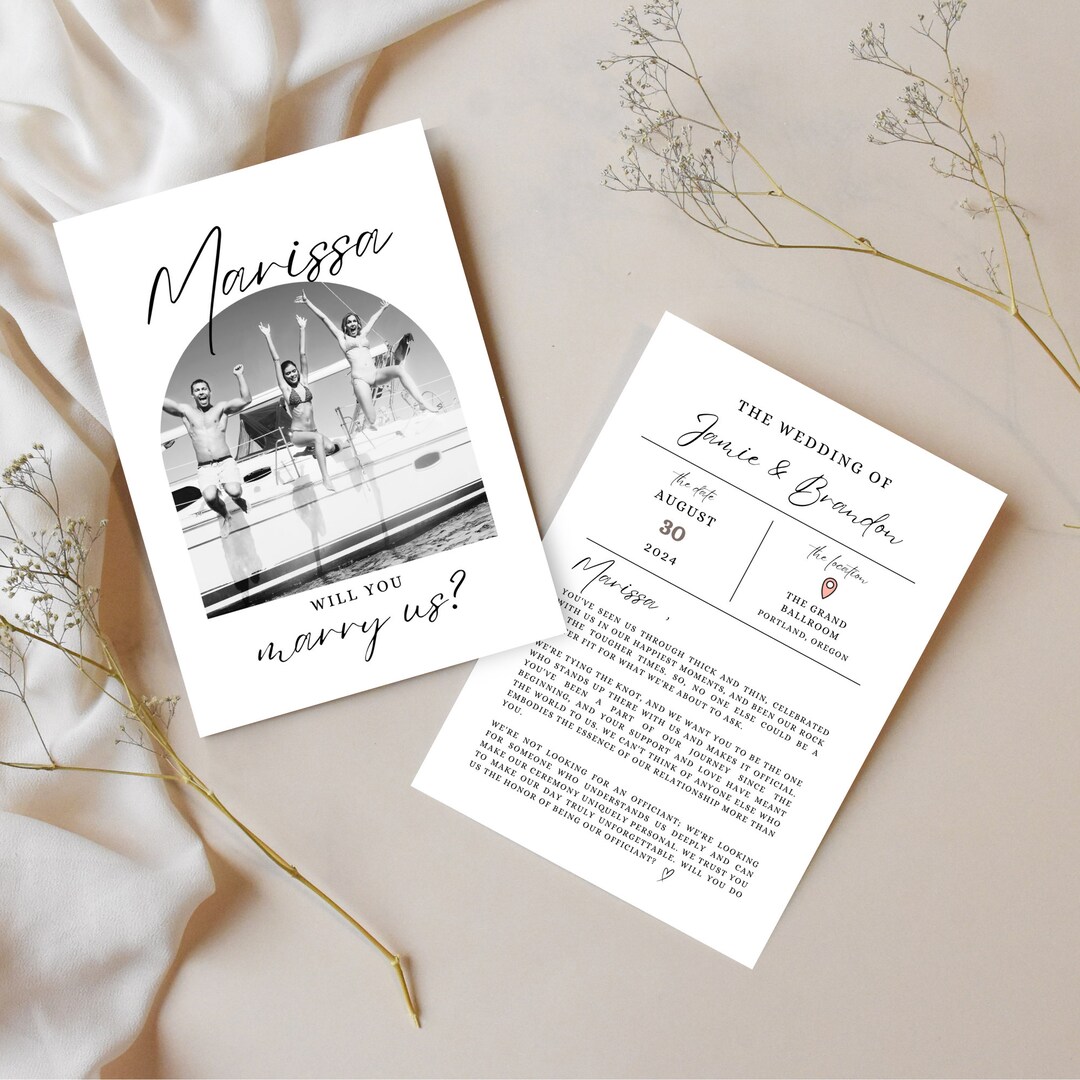 Wedding Officiant Proposal Card Printable Template, Ask Officiant Idea ...