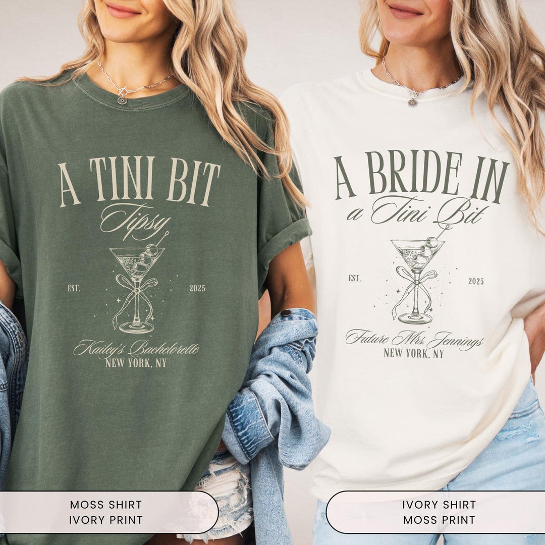 A Bride in a Tini Bit Bachelorette Shirts, A Tini Bit Engaged, Tini Bit ...