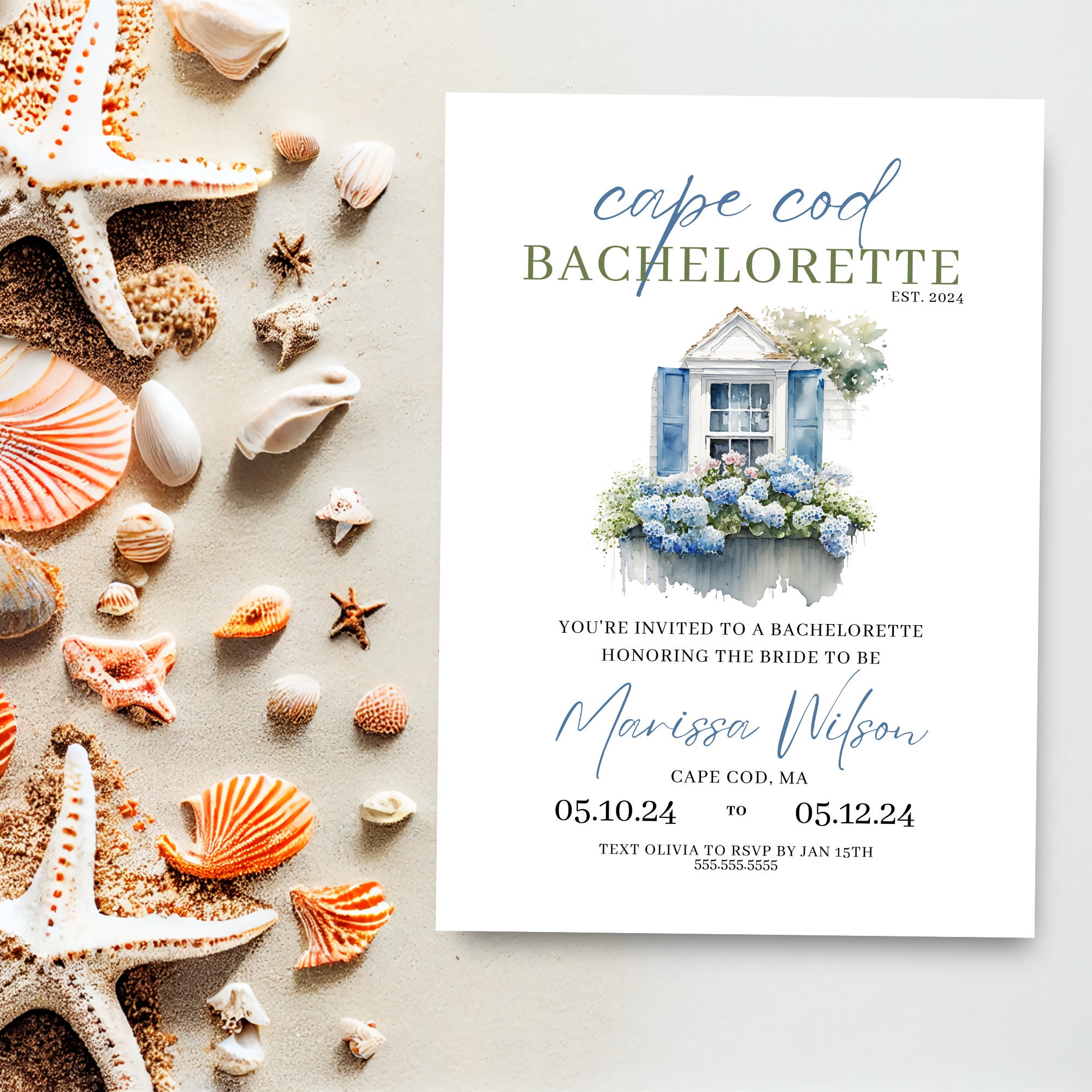 Cape Cod Bachelorette Party Invitation, Coastal Bachelorette, Last ...