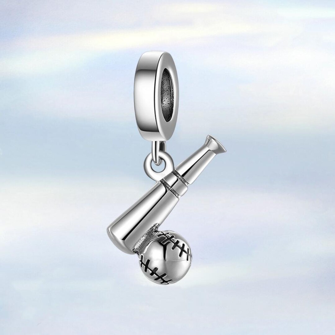 Baseball Bat Dangle Charm • Genuine S925 Sterling Silver Charm for ...