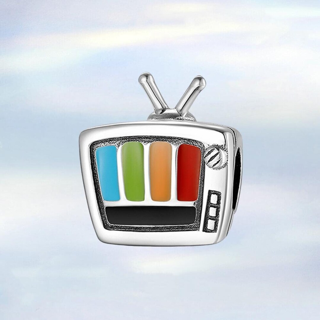 Vintage TV Charm Television Charm New Genuine S925 Sterling Silver ...