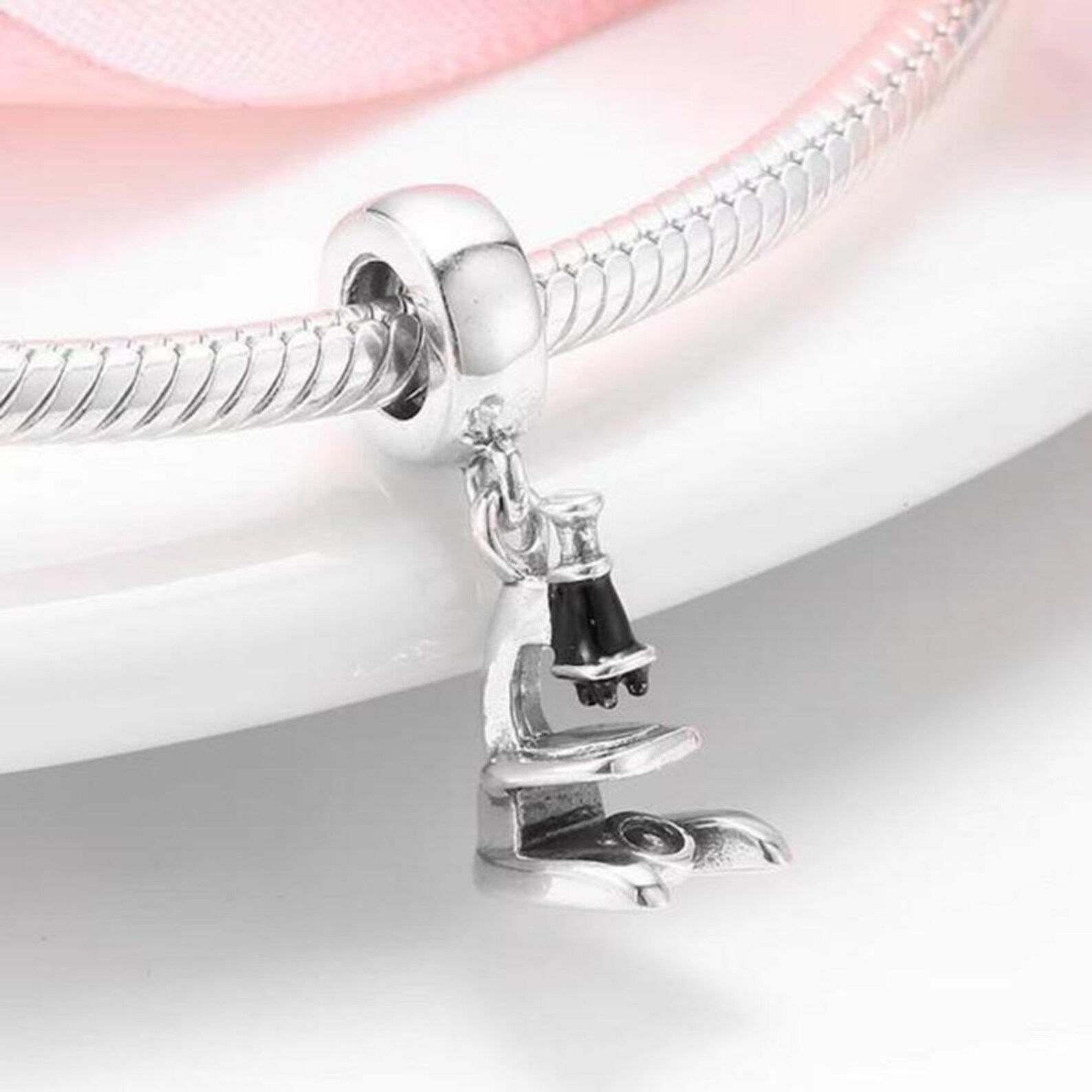 Microscope Dangle Charm • Genuine S925 Sterling Silver Charm for ...