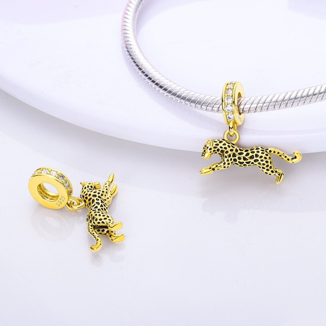 Leopard Dangle Charm • Charm for Bracelet • Necklace Pendant • Gift for ...