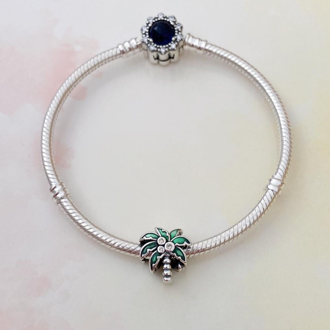 Summer Palm Tree Charm Tropical Coconut Tree • 925 Sterling Silver ...