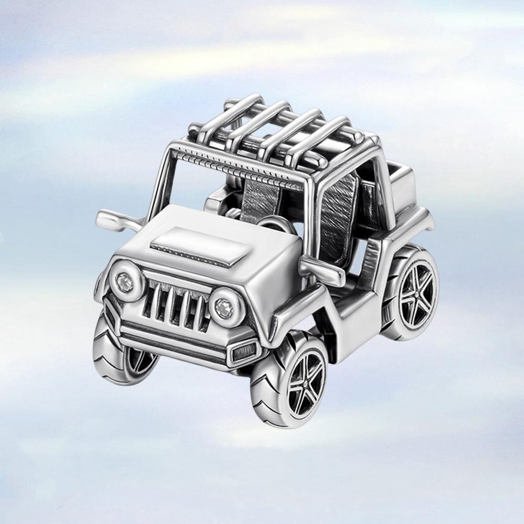 Off-road Vehicle Charm Jeep Charm • Solid 925 Sterling Silver Charms ...