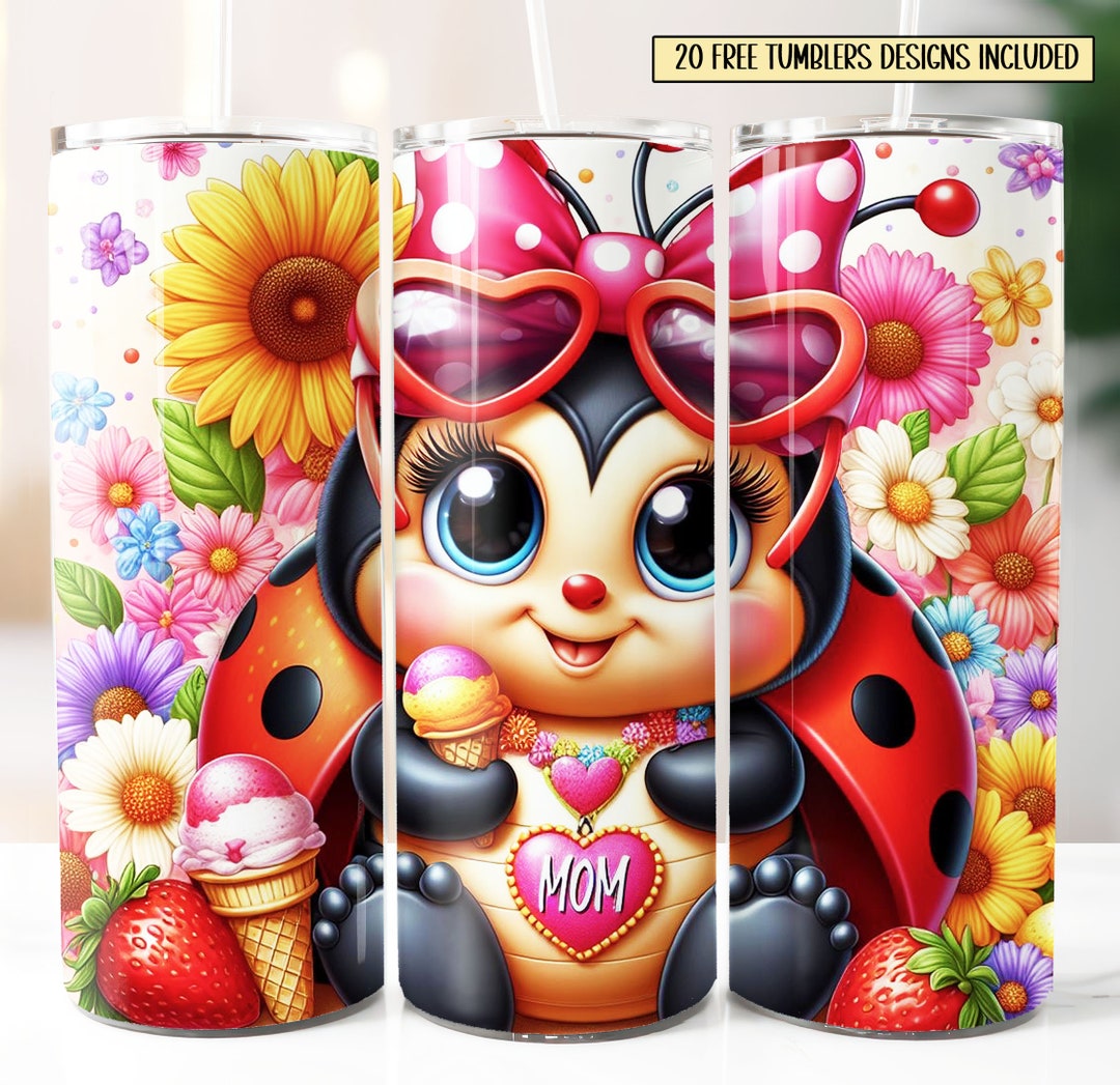 Cute Ladybug 20oz Tumbler Design, Ladybug Mom Wrap Design, 20oz Wrap ...