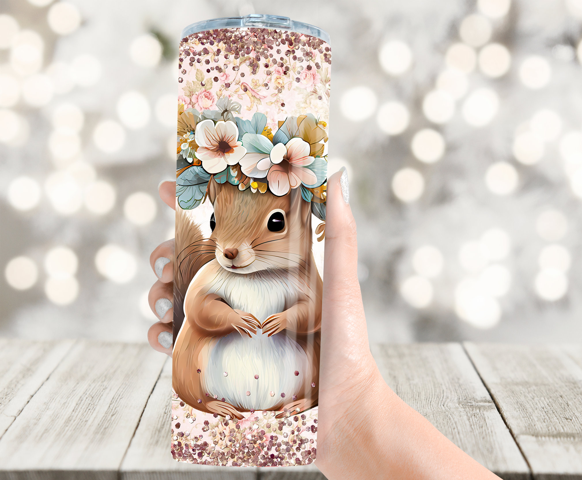Squirrel Tumbler Design Squirrel Wrap Design Glitter Tumbler - Etsy