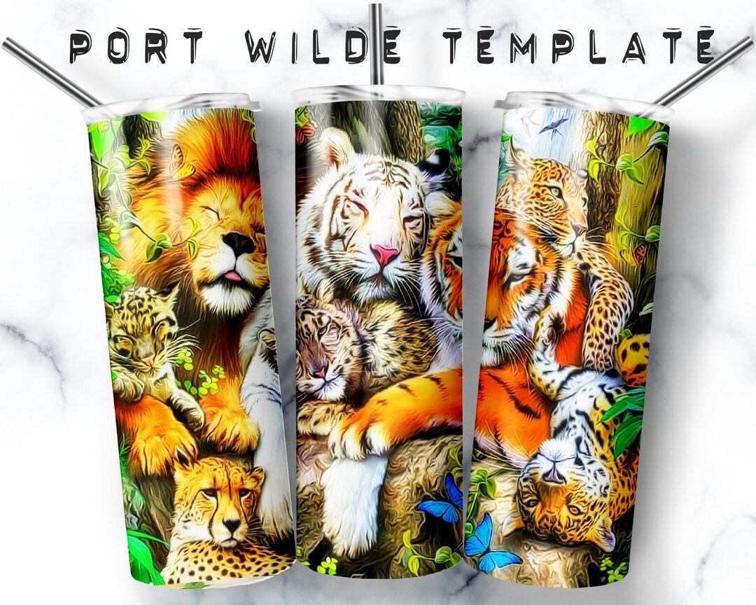 Jungle Animals Digital Tumbler, Animal Tumbler Wrap, Jungle Tumbler ...