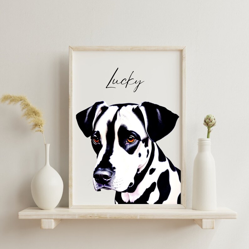 Dog Breed Printable Art With CUSTOM NAME | Dog Portraits Digital ...