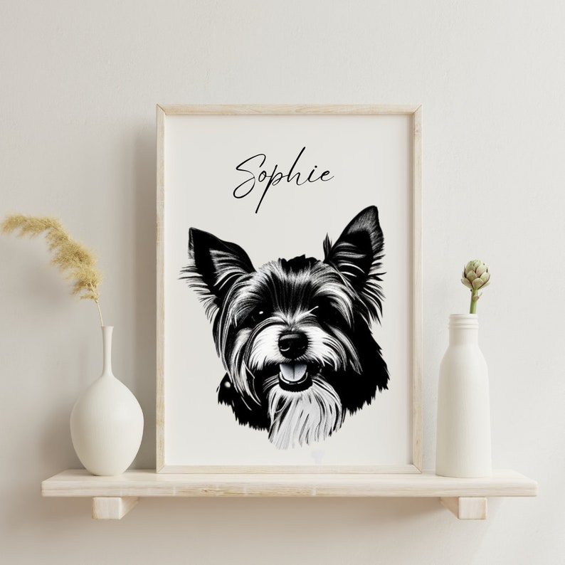 Dog Breed Printable Art With CUSTOM NAME | Dog Portraits Digital ...