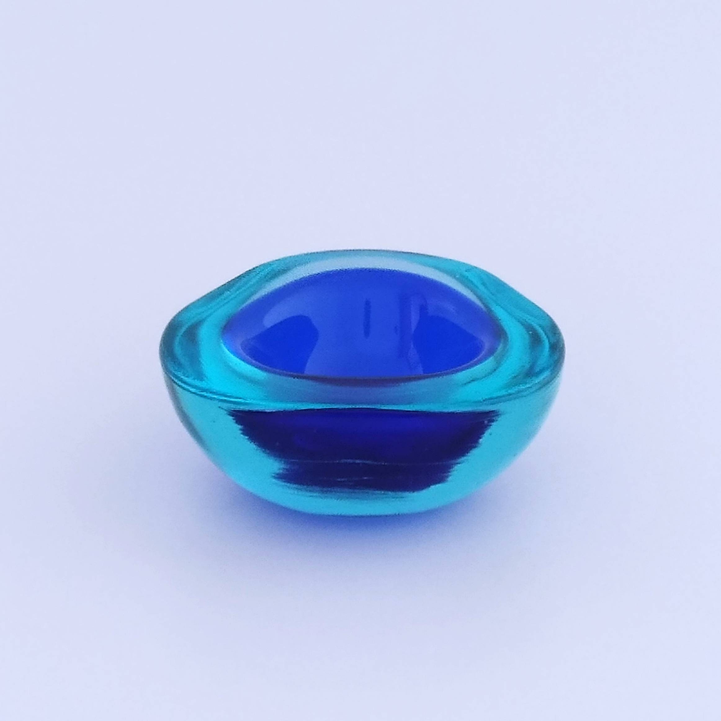 Mid Century Dark Blue and Turquoise Uranium Murano Glass Geode - Etsy