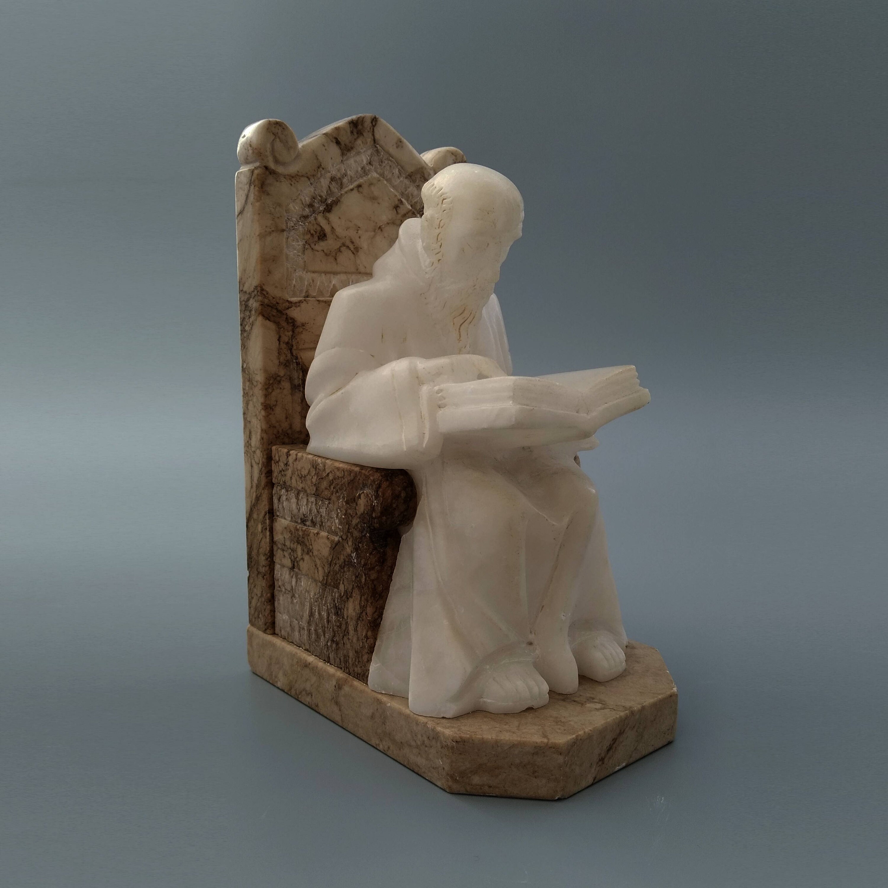 Mid Century Carved Alabaster and Marble Monk Bookends 3 Pcs - Etsy Denmark