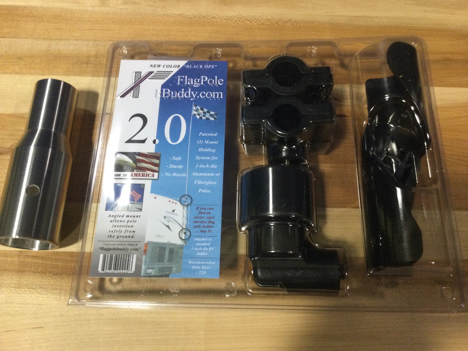 2.0 Flagpole Buddy Pole Starlink V2 Adapter W/m9 Spring Button Locking ...