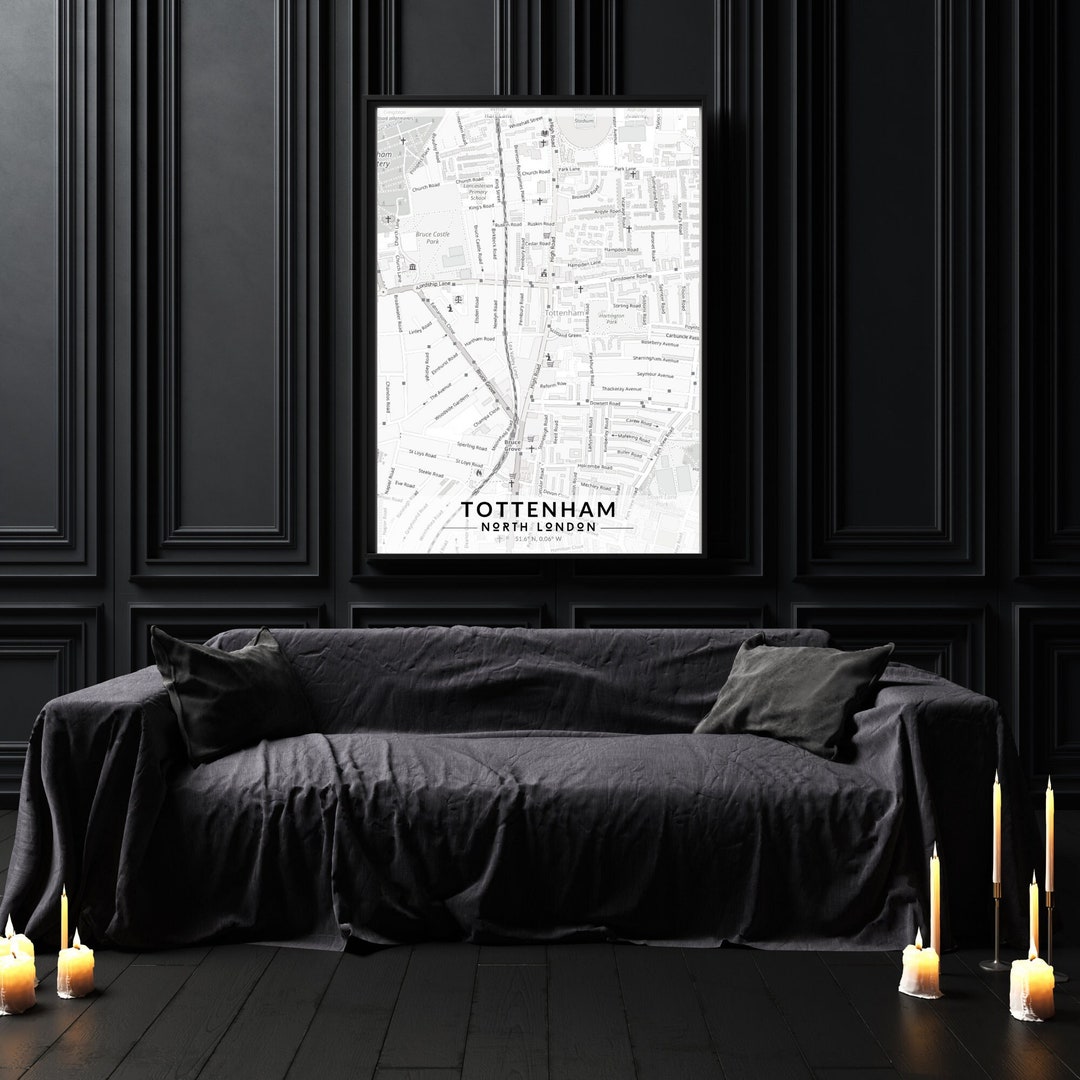 TOTTENHAM City Map Print 16 X 20/ Location Maps / Map Prints / Map ...