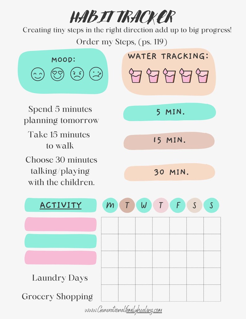 Children's Printable Habit Tracker - Etsy