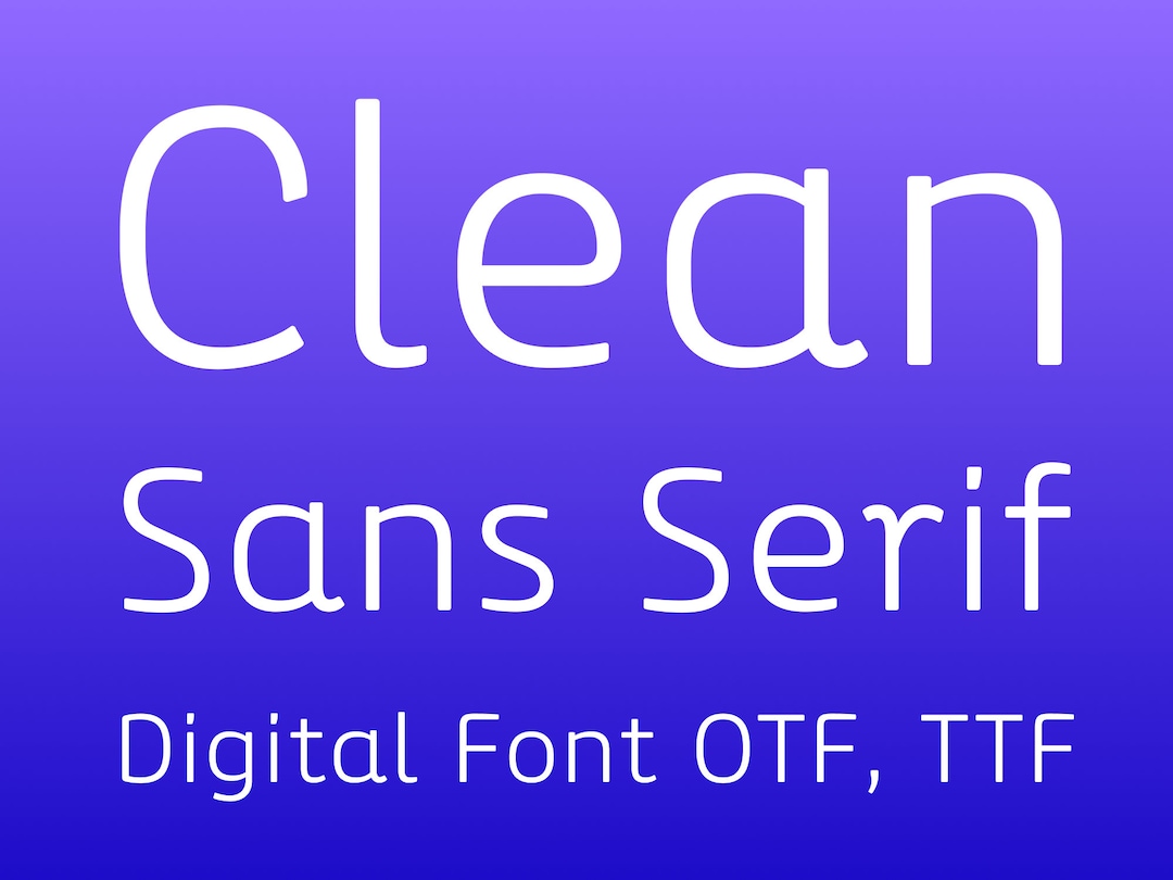 Clean Sans Serif Font - Etsy