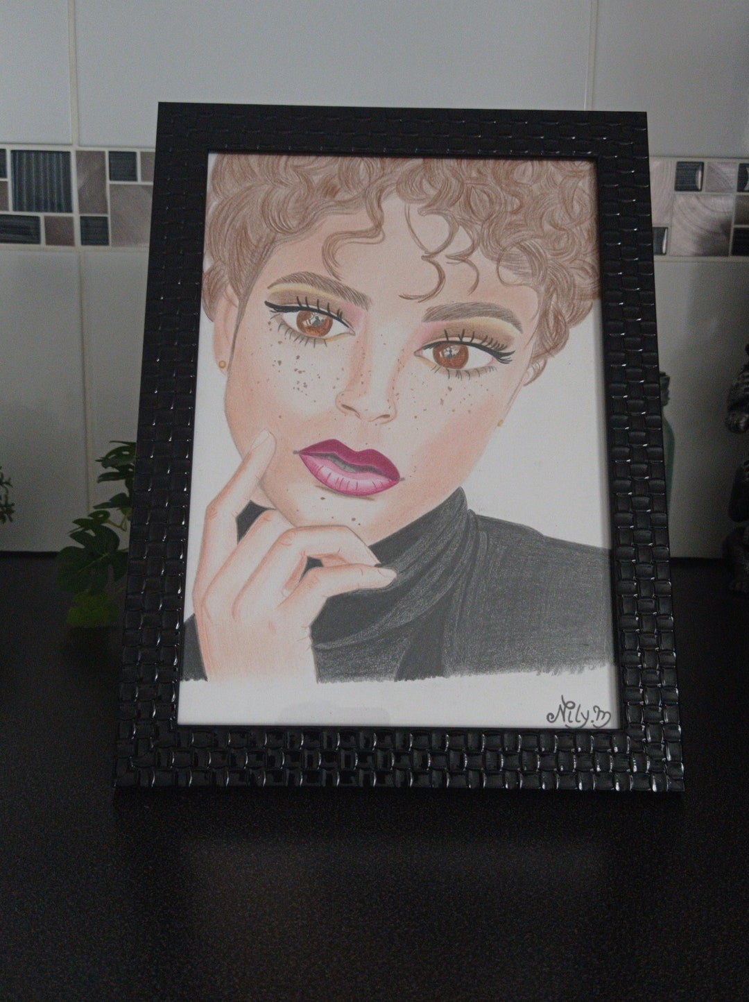 Drawing of a Black Mixed-race Woman in Colored Pencils, Gift Idea - Etsy
