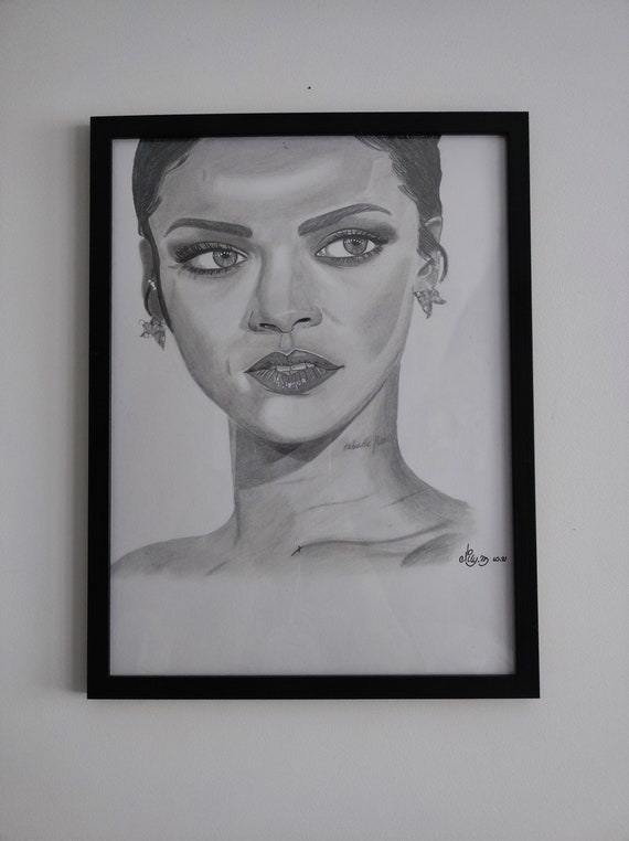 Pencil Drawing Of Rihanna