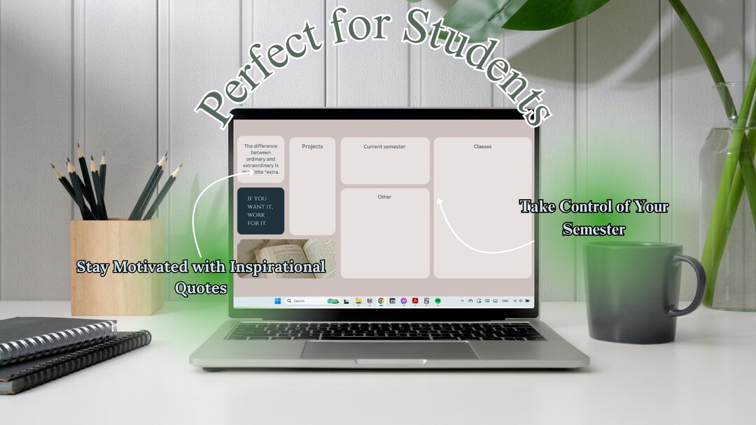 Ultimate Aesthetic Student Laptop Screen Organizer: Manage Classes ...