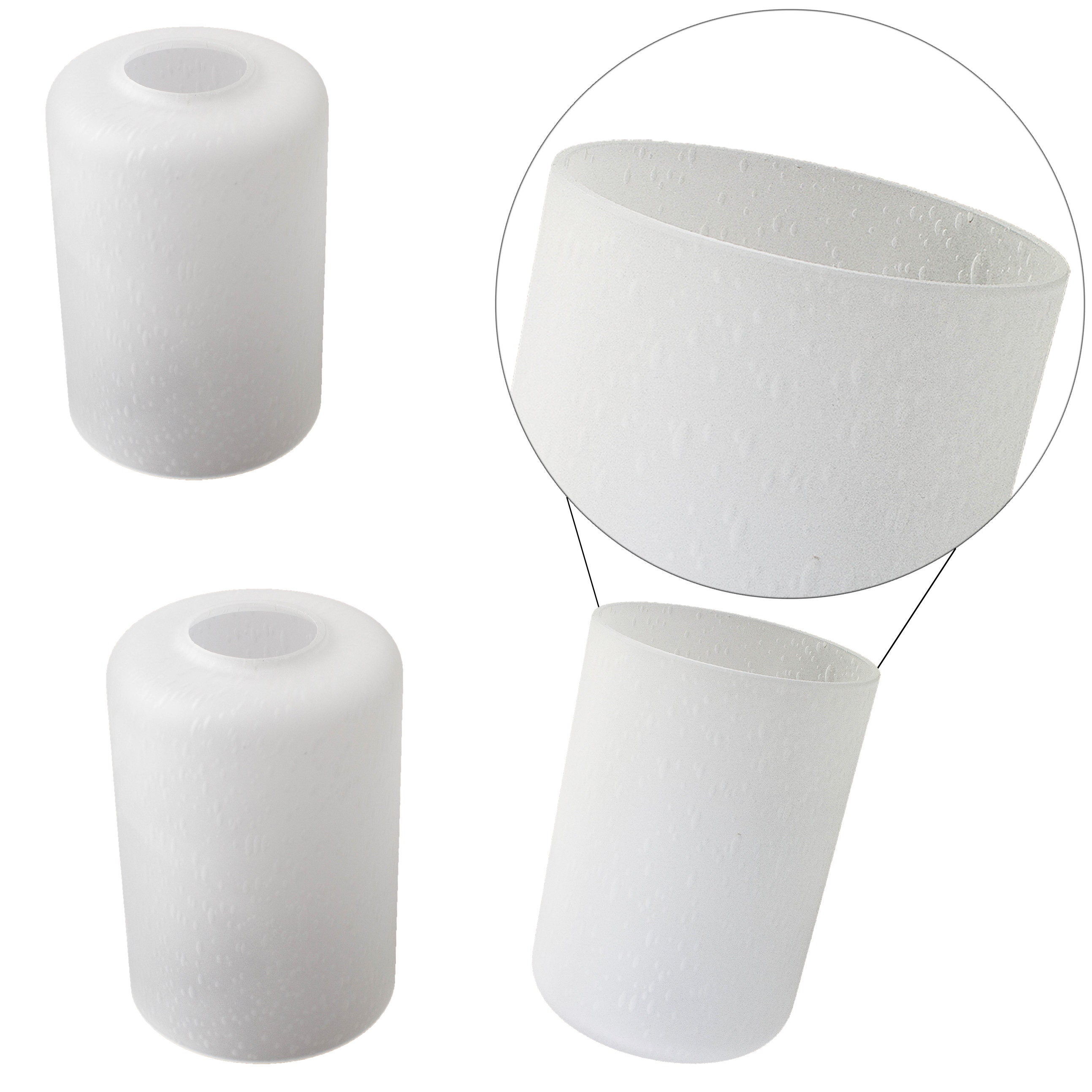 3 Pk Bubble Lamp Shade Frosted Cylinder Replacement Seeded for Light ...