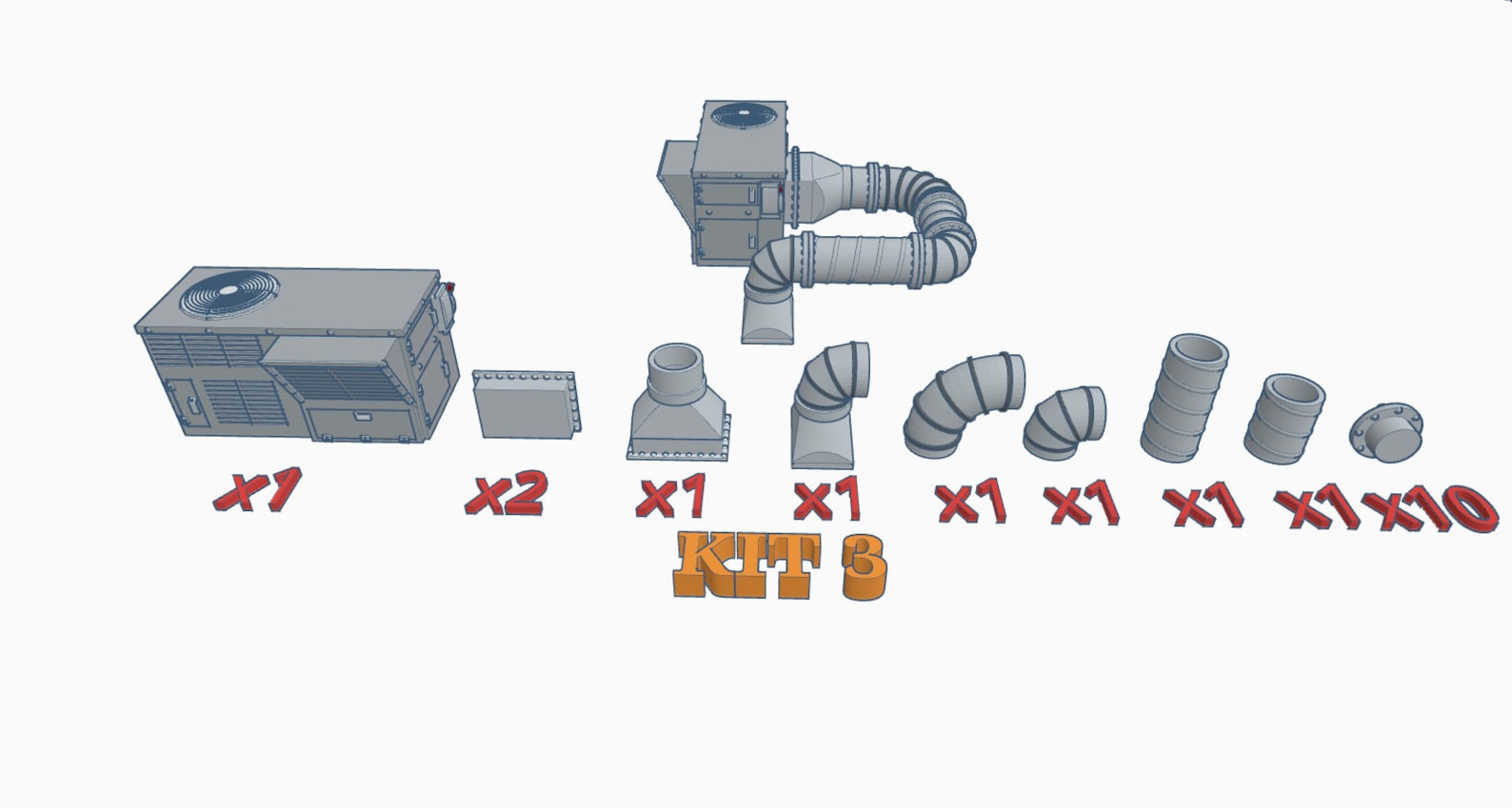 HVAC Kit 3 - Air Ducts & Air Conditioner HO Scale 1:87 - Etsy