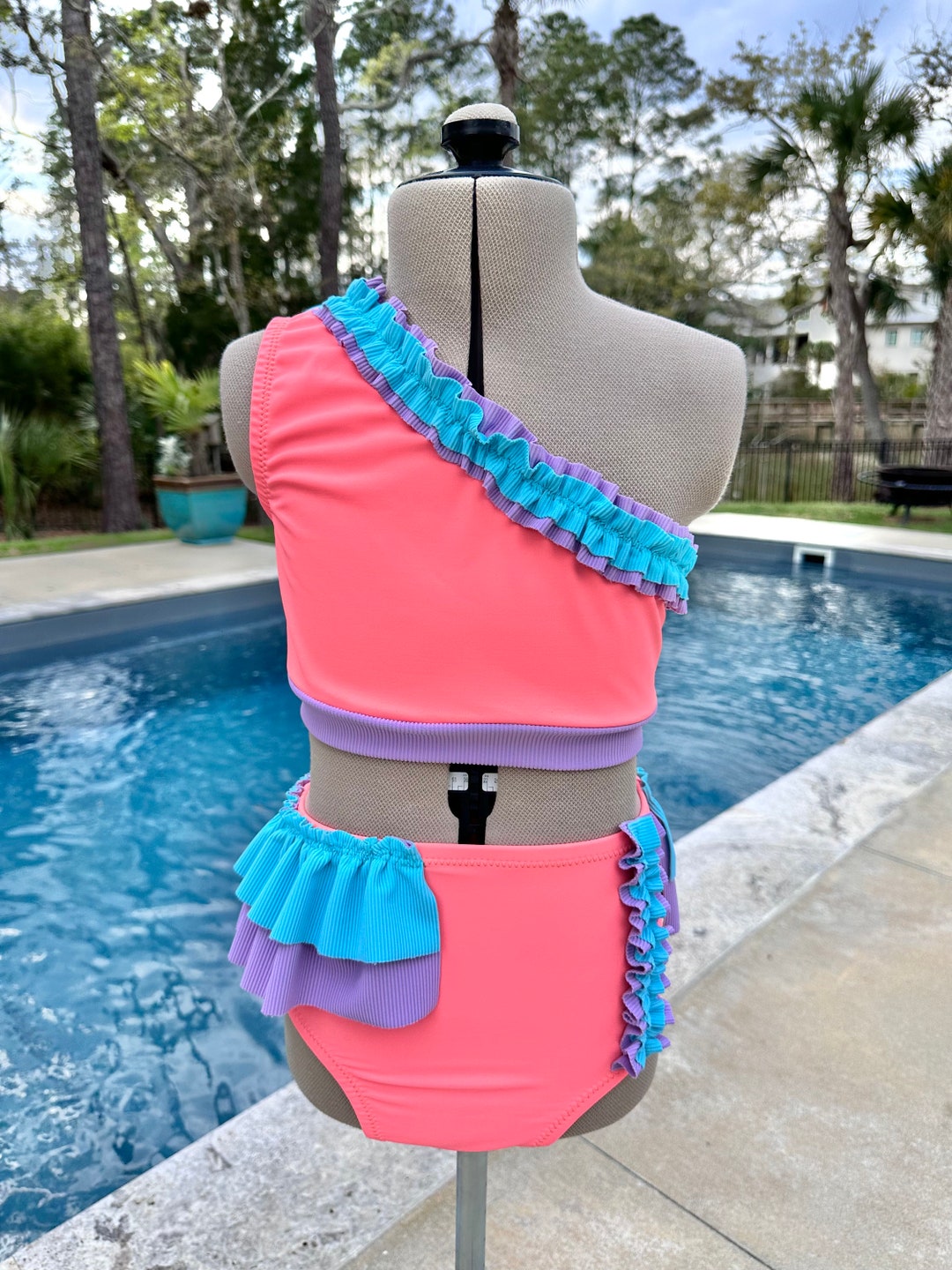 Girl's Medium 8/10 Custom Two Piece Set Dancewear With Bow/ruffles - Etsy