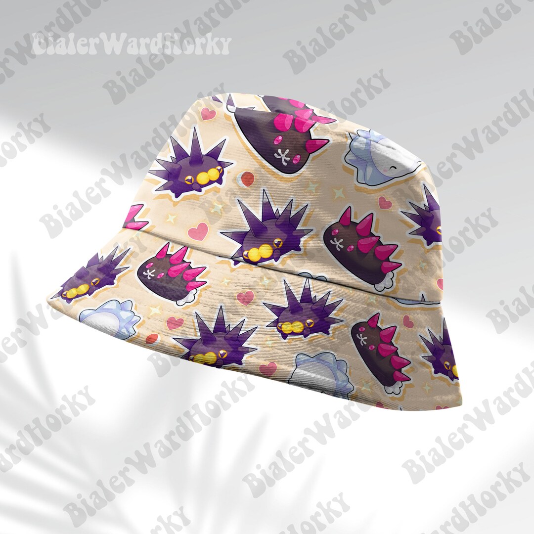Snom Pyukumuku Cute Bucket Hat Ice Type Hat Love Hat Anime Bucket Anime ...
