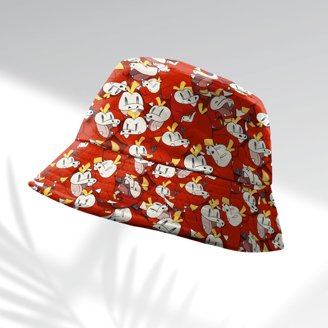 Fuecoco Bucket Hat Starter Gen 9 Fire Type Aloha Bucket Beach Hat Anime ...