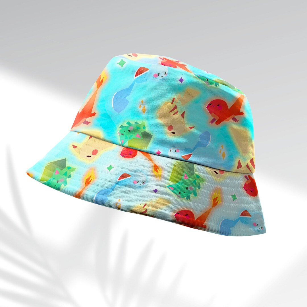 Beach Bucket Starter Gen 1 Bucket Hat Aloha Bucket Anime Shirt Pikachu ...