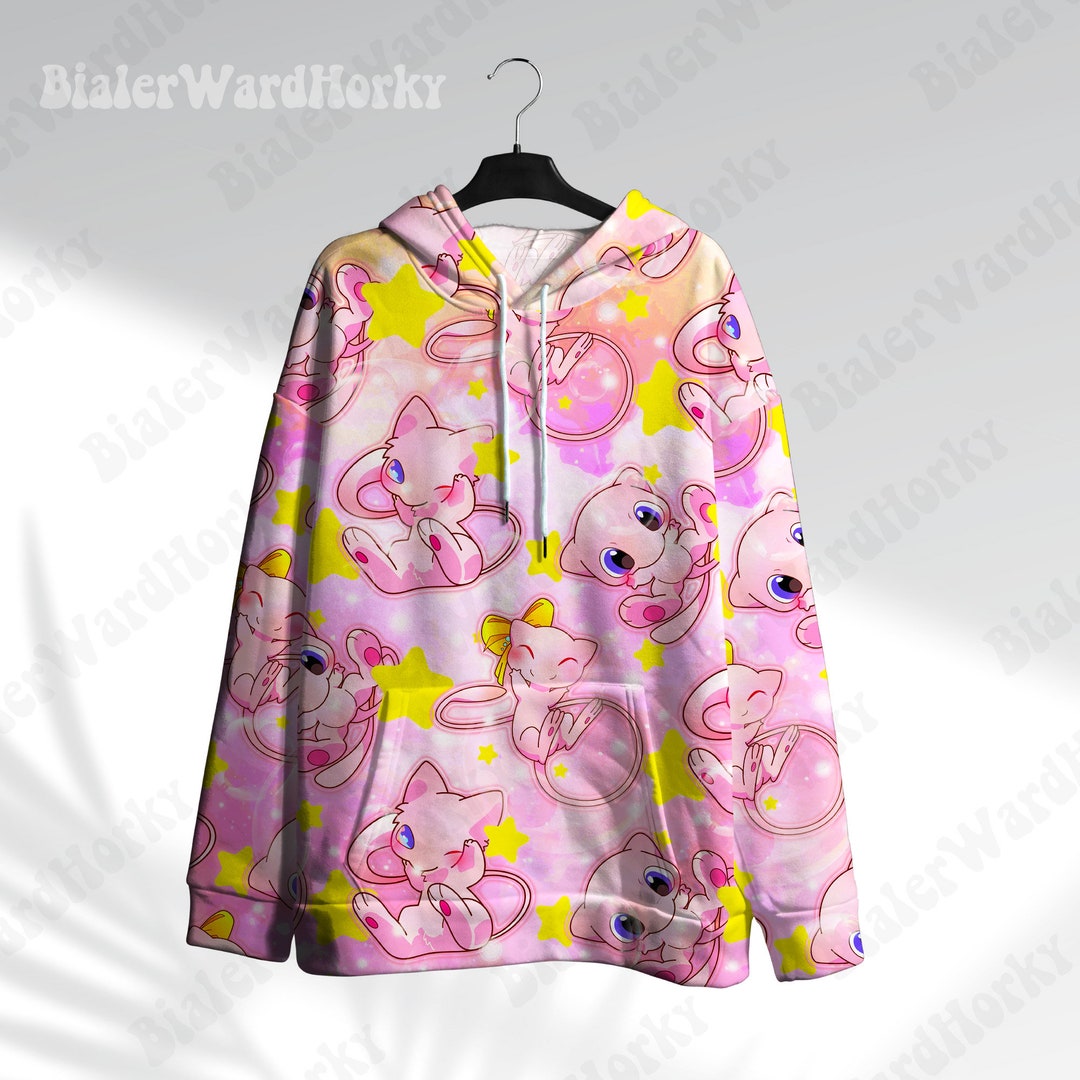 Mew Star Hoodie Sweatshirt Funny Shirt Psychic Type Colors Anime Hoodie ...