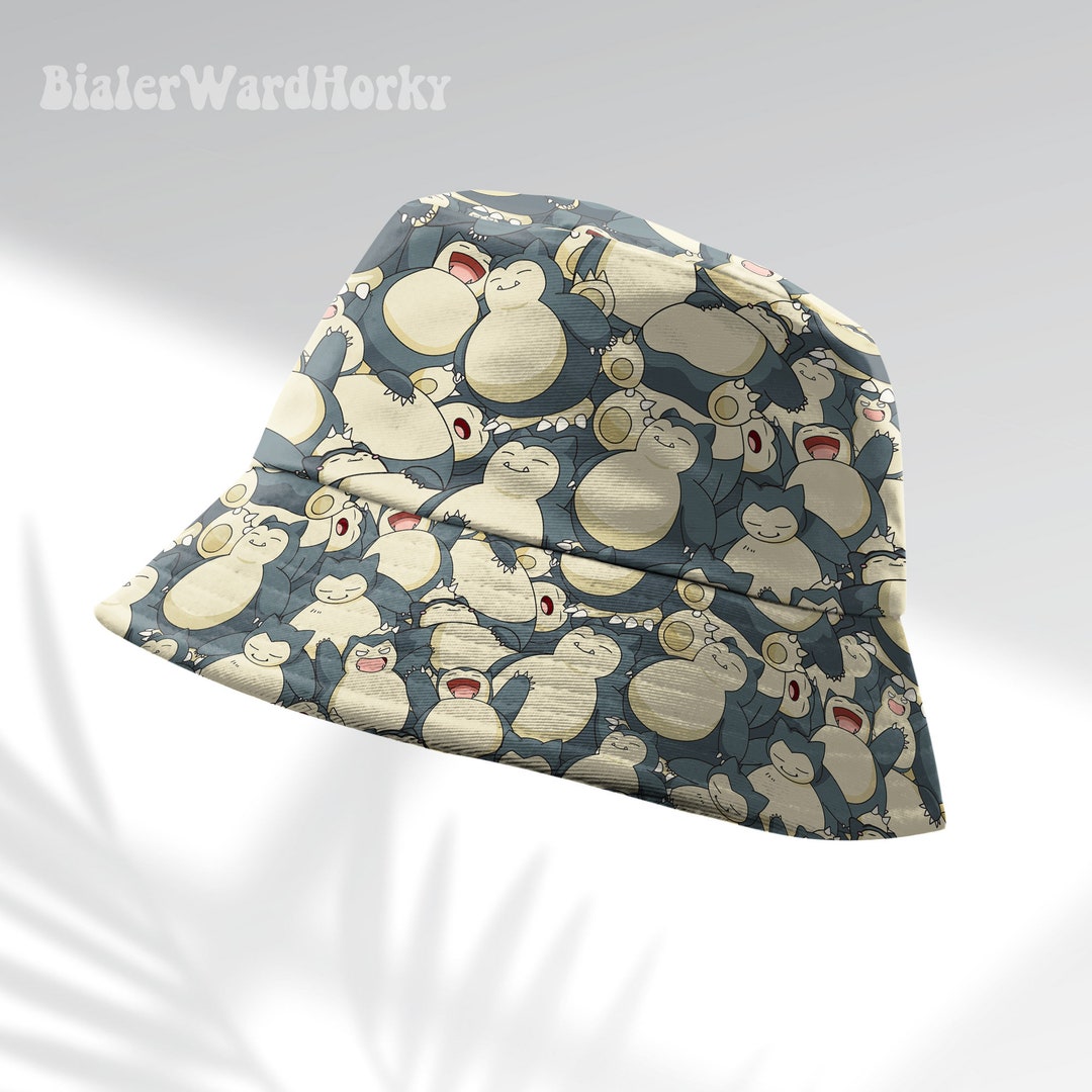 Snorlax Custom Bucket Hat Unique Beach Bucket Anime Bucket Gifts ...