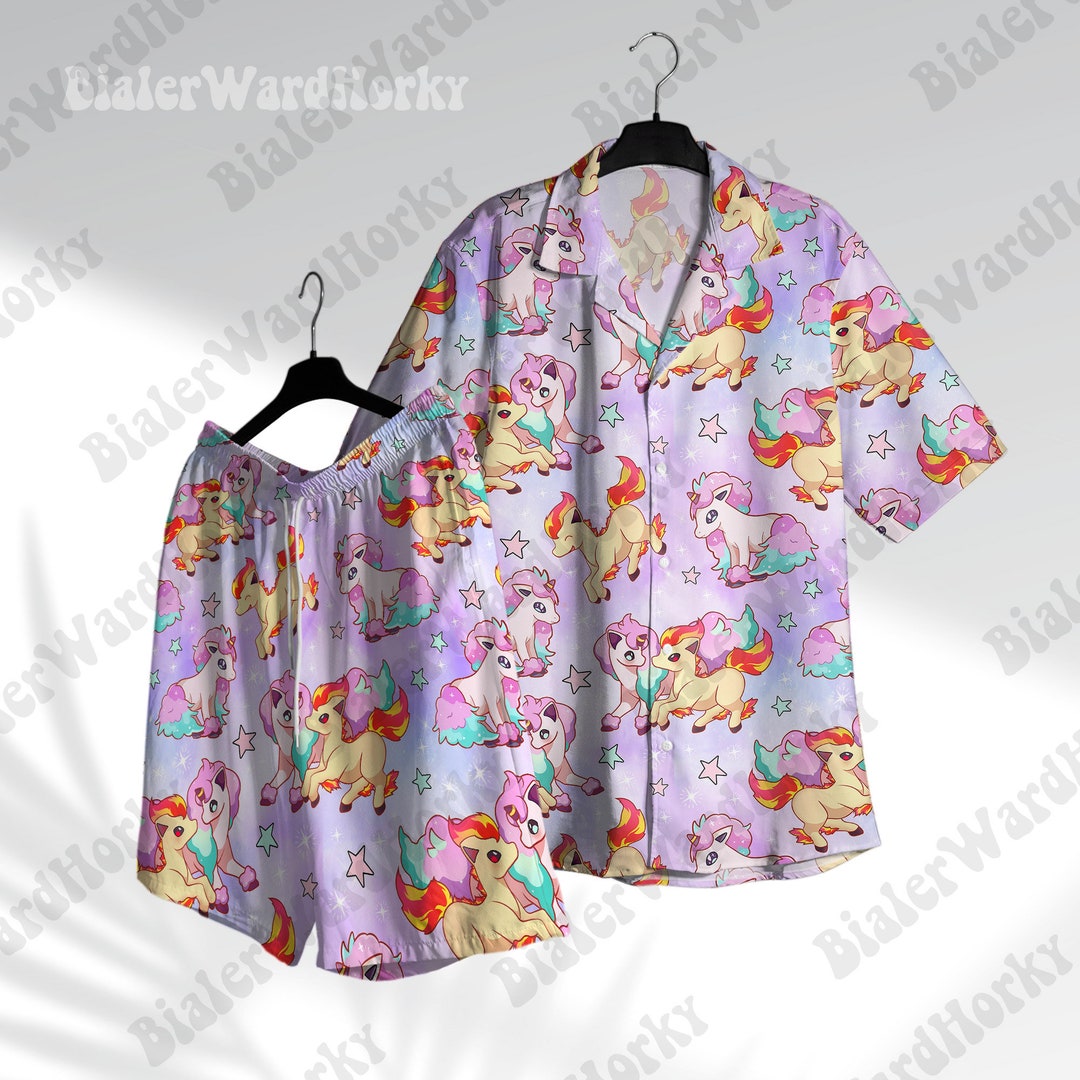 Ponyta Hawaiian Shirt Fire Type Shirt Aloha Shirt Anime Shirt Galarian ...