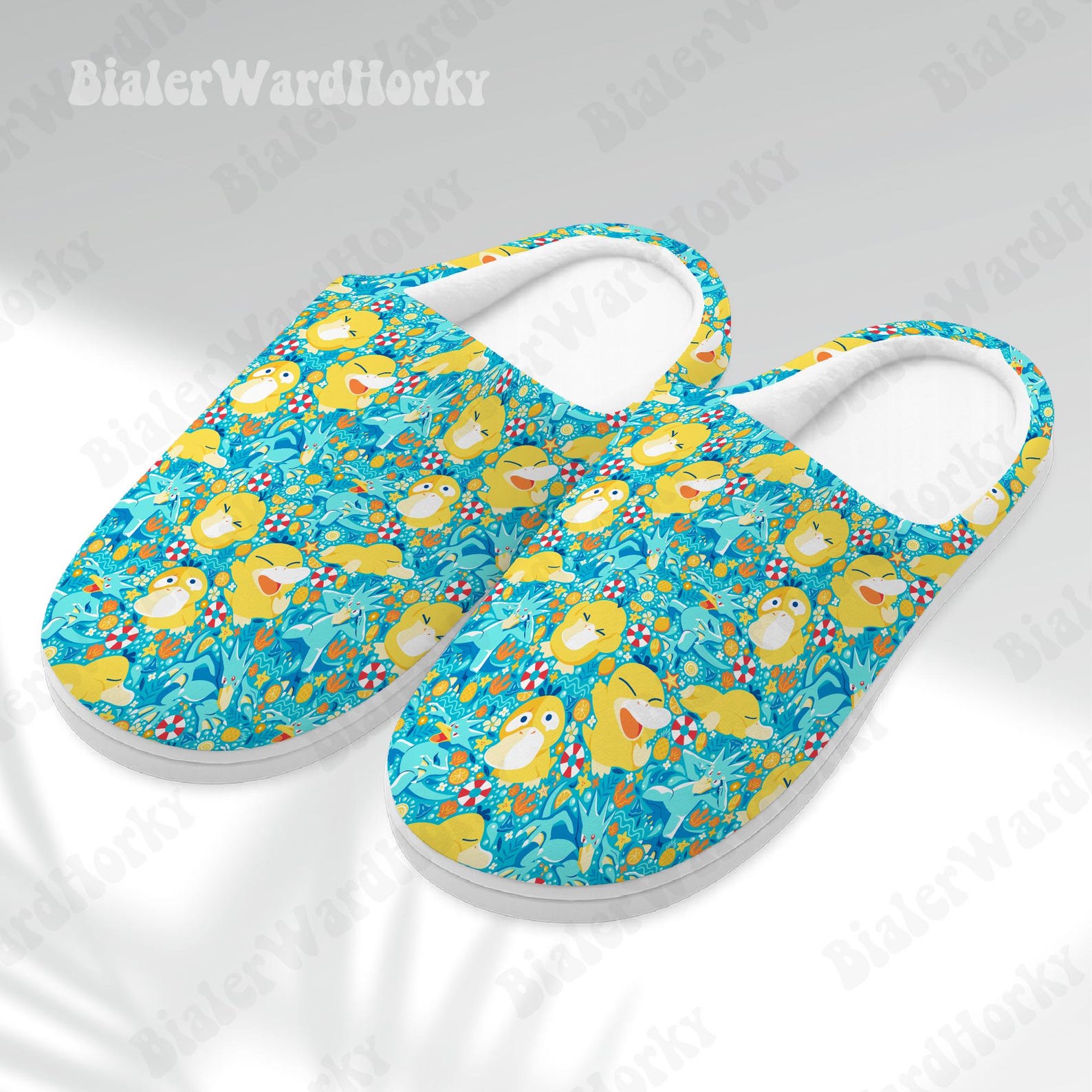 Psyduck Evolution Slippers - Golduck Anime House Shoes - Summer Vibes ...