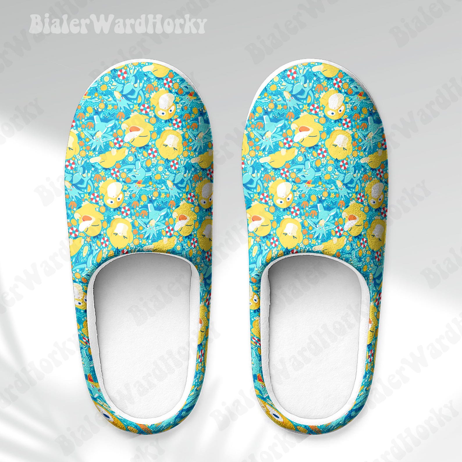 Psyduck Evolution Slippers - Golduck Anime House Shoes - Summer Vibes ...