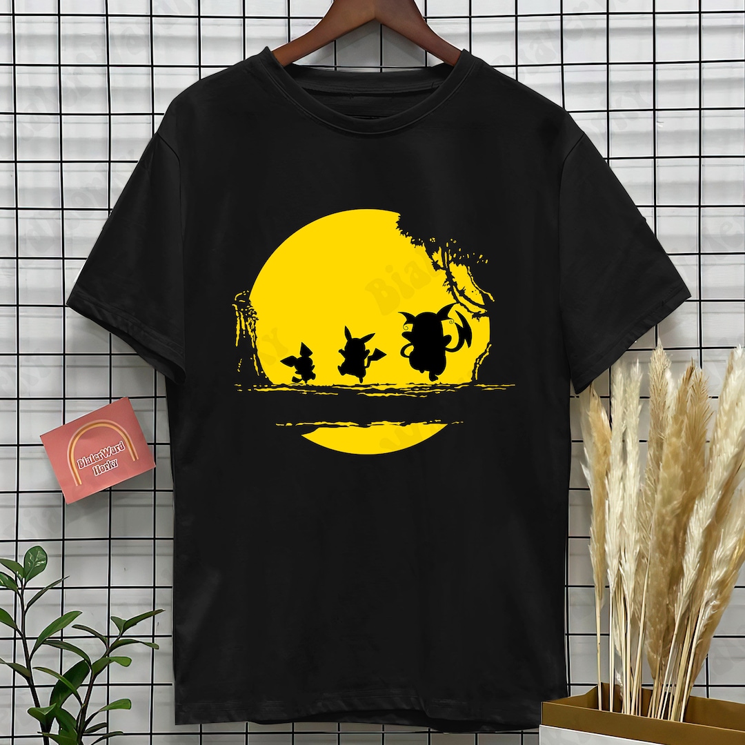 Pikachu Evolution Moon Jumping T-shirt Funny Shirt Pikachu Shirt Retro ...