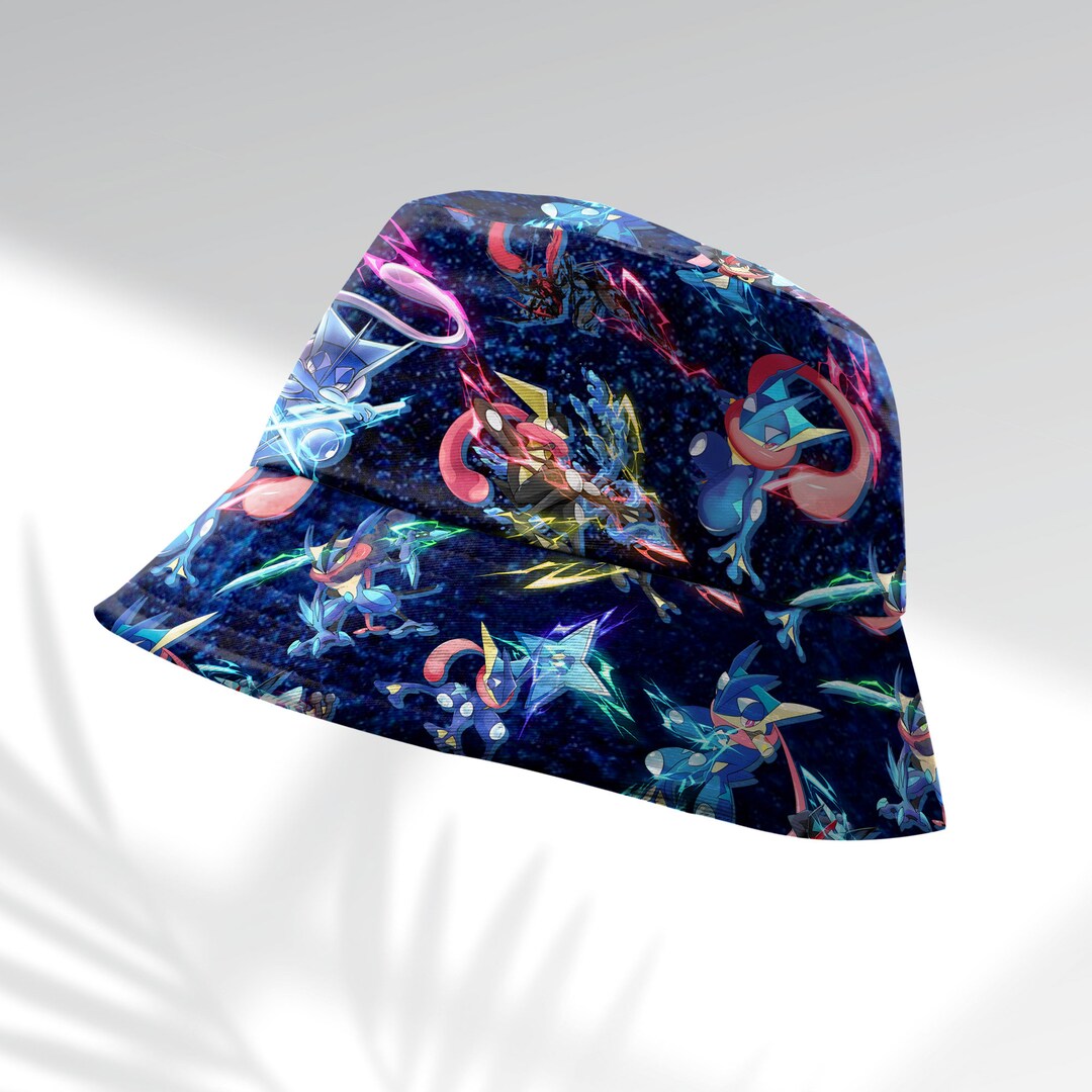 Greninja Funny Bucket Hat Water Type Neon Beach Hat Anime Bucket ...