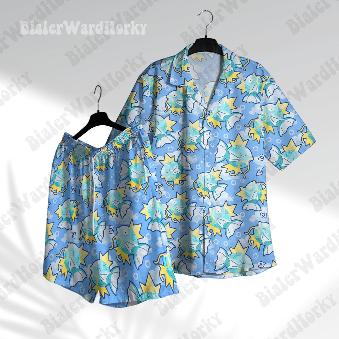 Magikarp Sleepy Hawaiian Shirt: Koi Fish Anime Aloha Shirt - Etsy