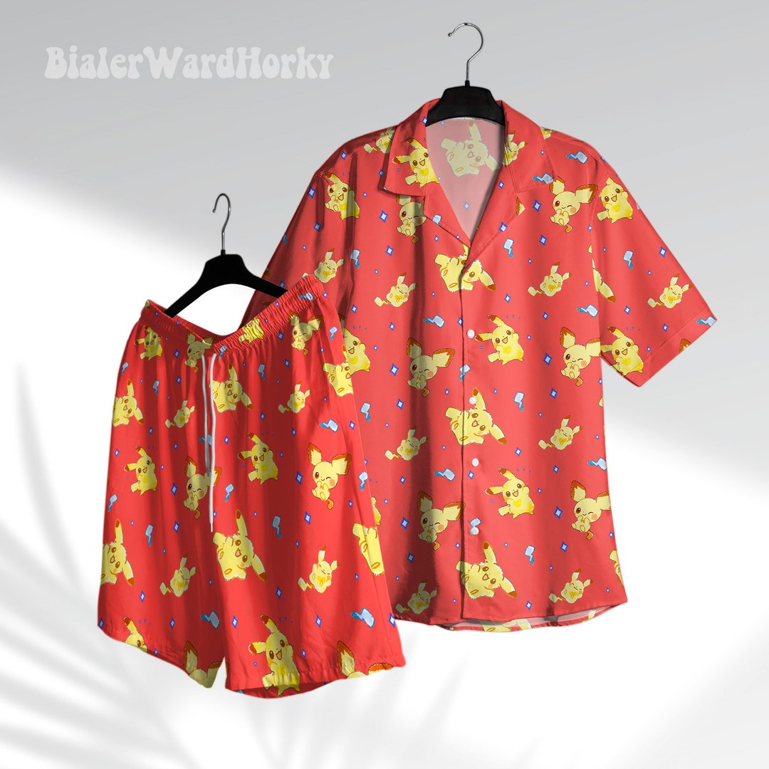 Pichu Pikachu Hawaii Shirt Aloha Electric Type Beach Hawaiian Shirt ...
