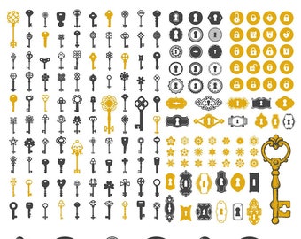 Key Stickers One Inch Round Seals - Etsy