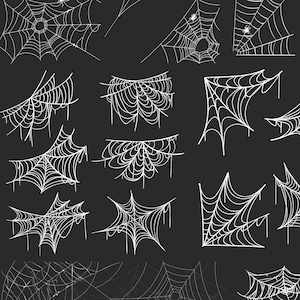 Spider Web Cobweb SVG PNG Individual Clipart Single Pages Printable ...