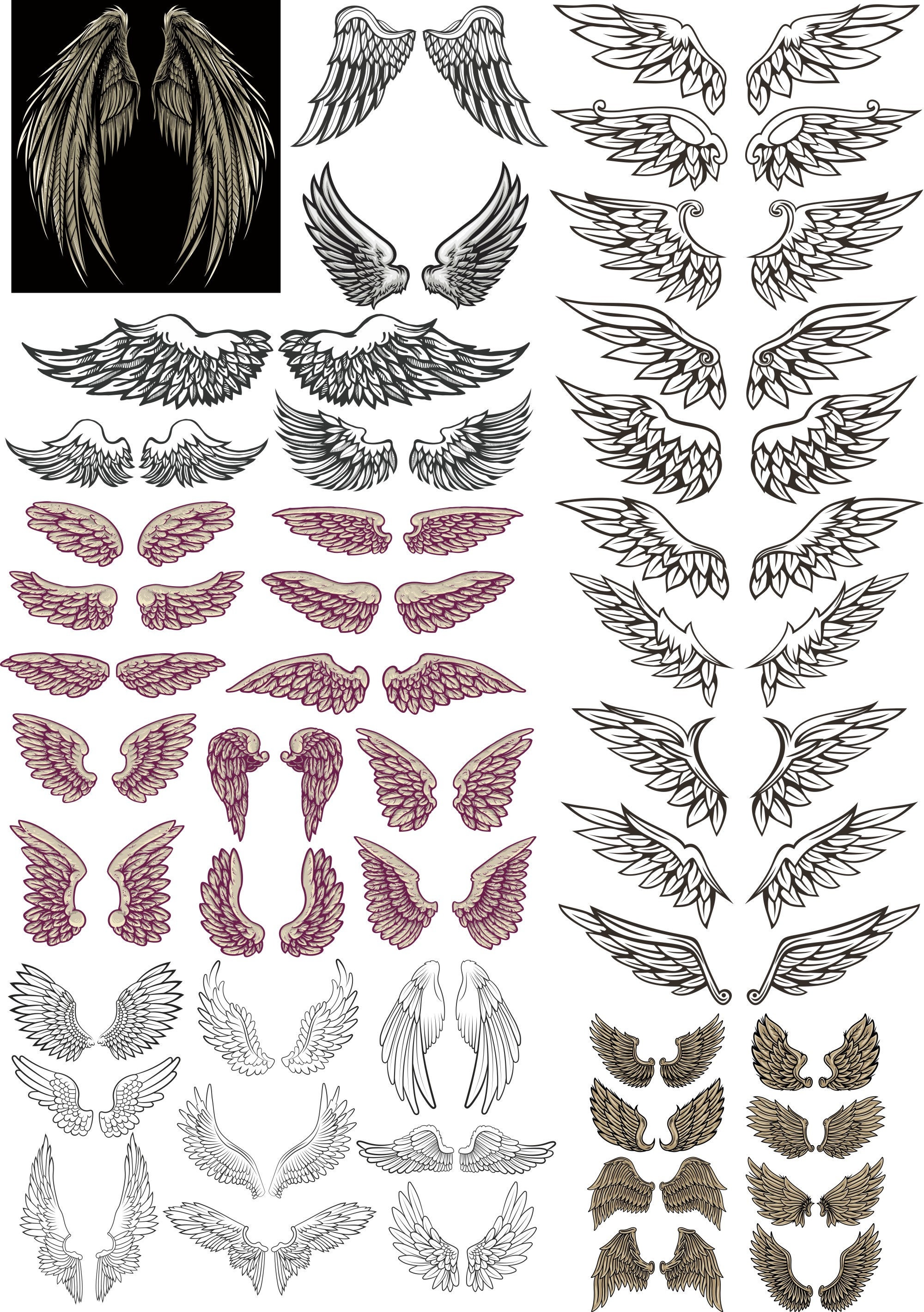 JANOU 80pcs Angel Wings Wood Slices Wooden Cutouts, 55% OFF