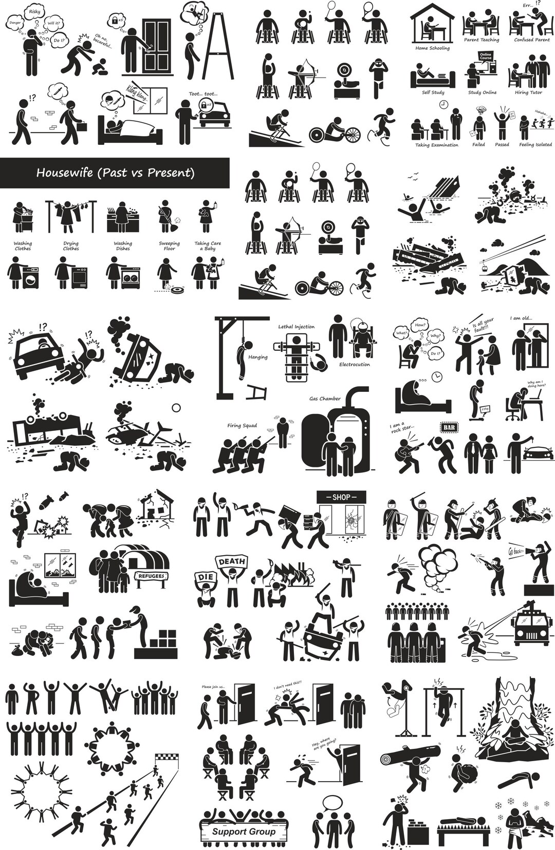 Pictogram SVG Clipart Single Pages Printable Digital Sublimation ...