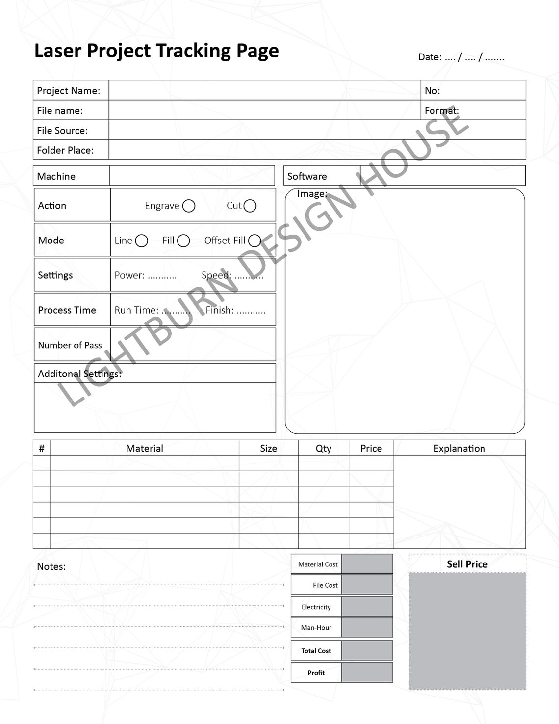 Laser Projects Logbook 365 Pages, Printable PDF & Excel Template ...