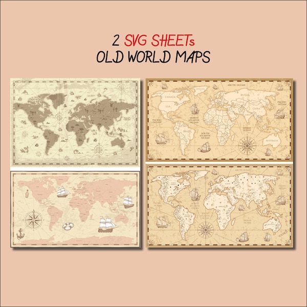 Old World Map - Etsy