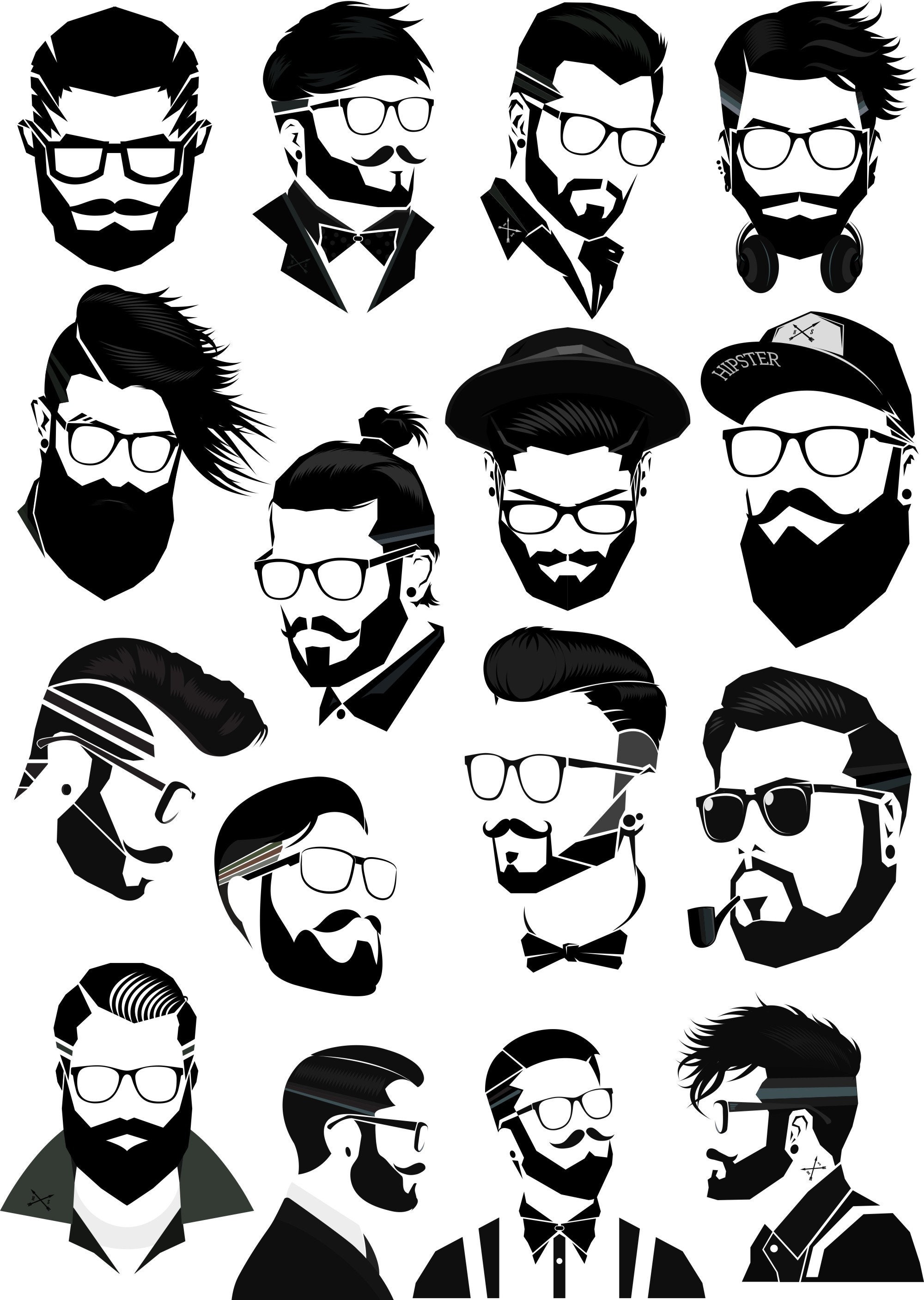Hipster Style SVG Clipart Single Pages Printable Digital Sublimation ...
