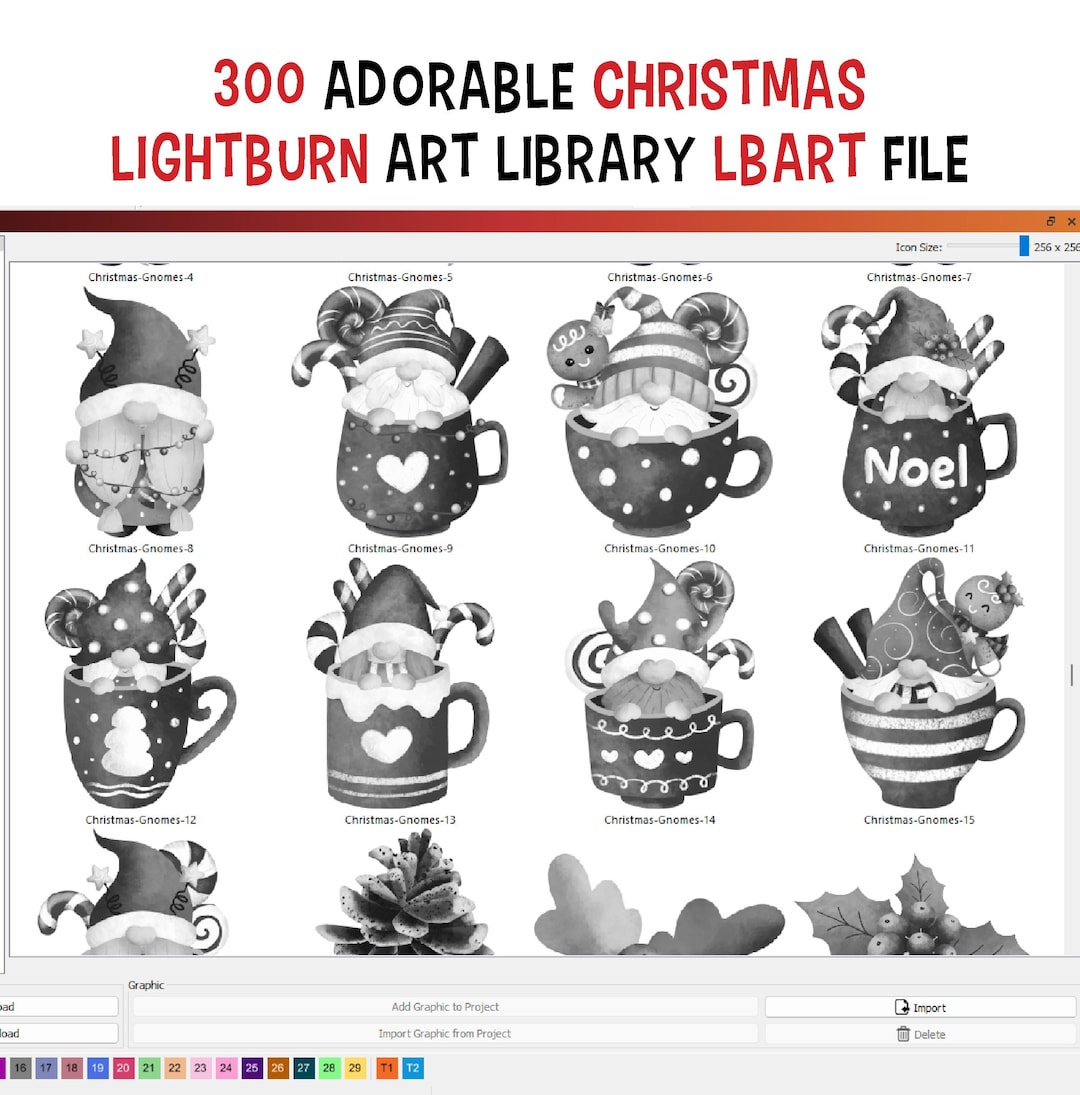 Adorable Christmas Lightburn Art Library (lbart File) - 300 High ...