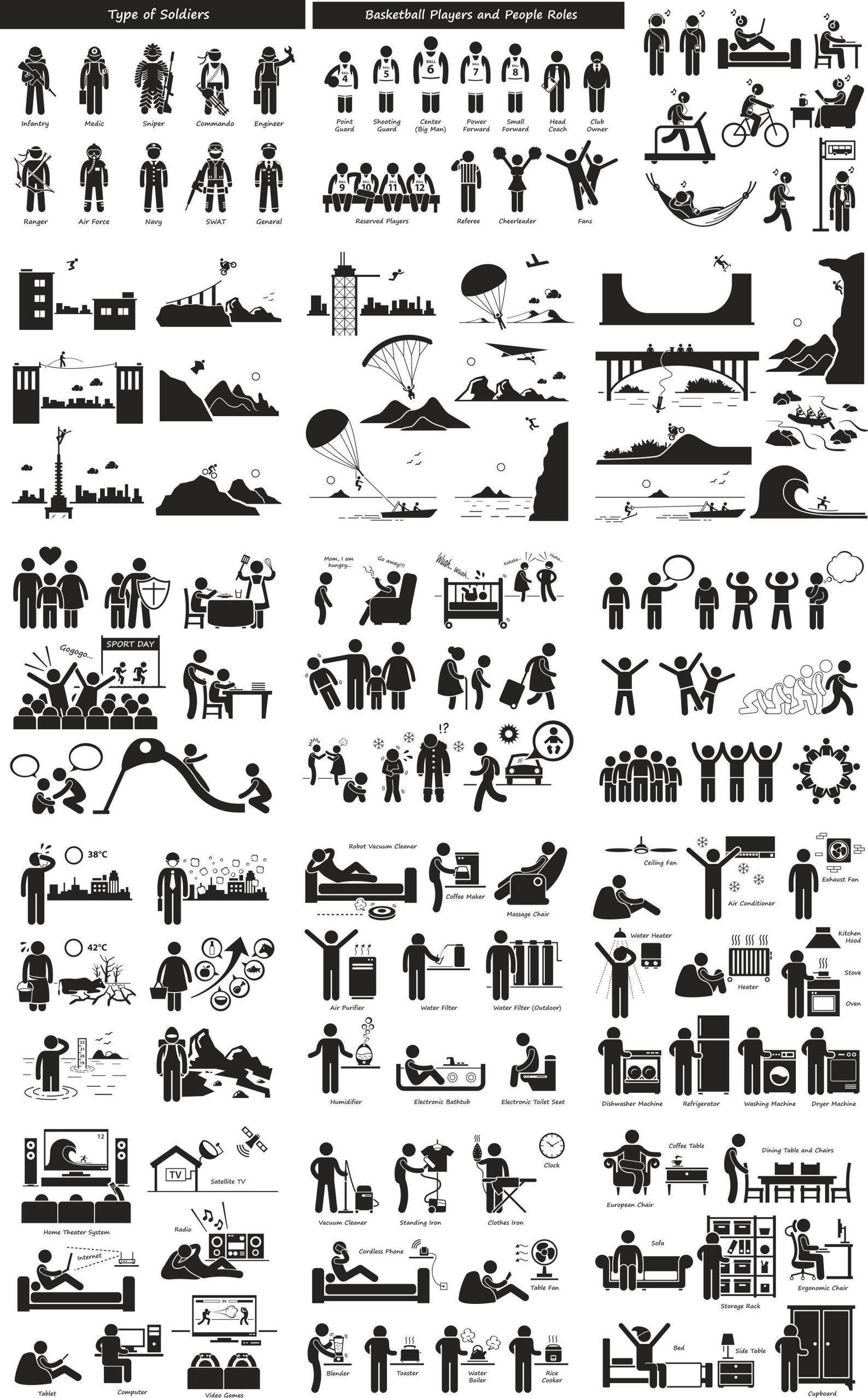 Pictogram SVG Clipart Single Pages Printable Digital Sublimation ...