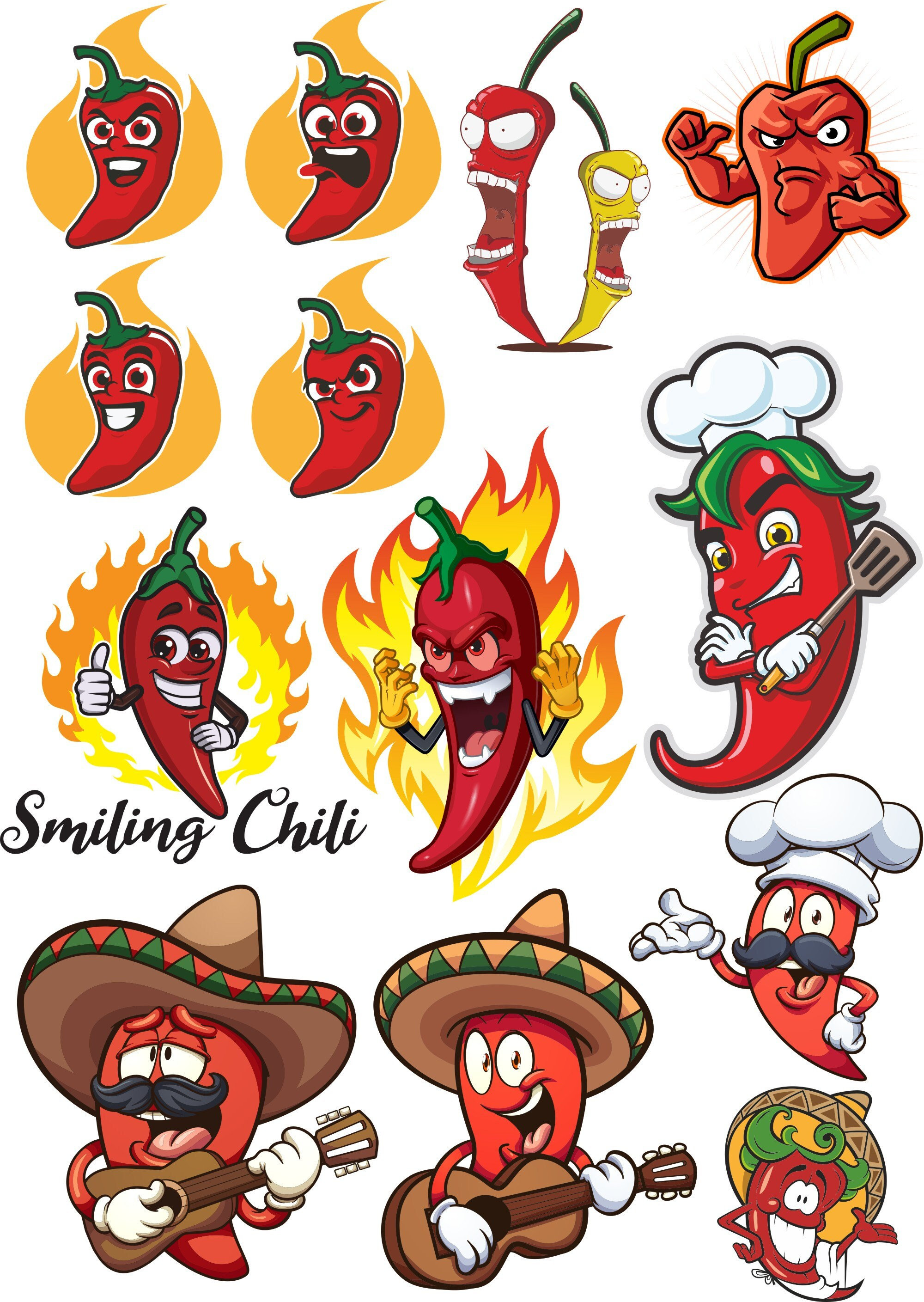 Chili Pepper SVG PNG Clipart Single Pages Printable Digital Sublimation ...