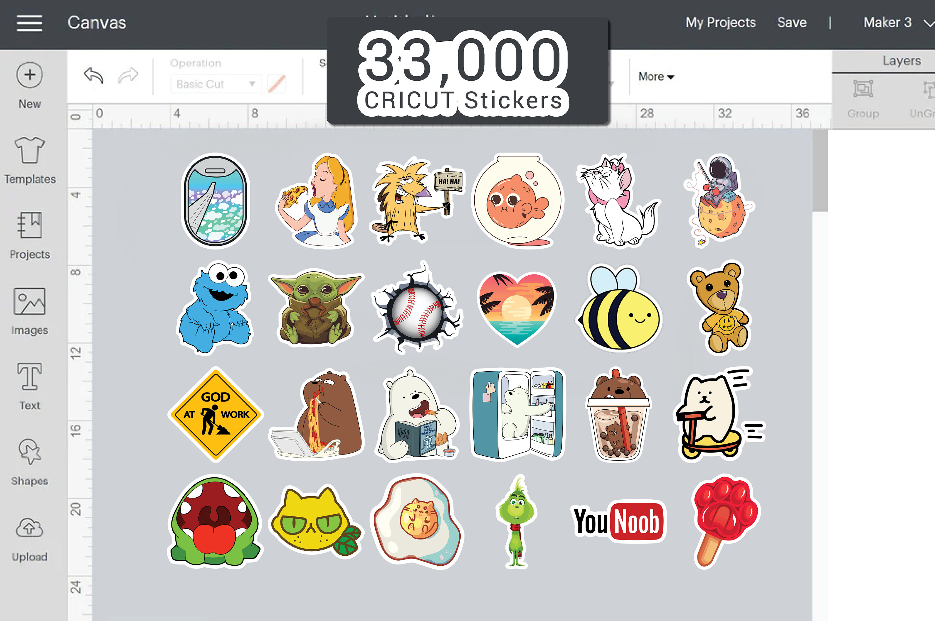 33,000 PNG Cricut Mega Funny Car Bumper Stickers Pack Bundle Uv Dtf ...